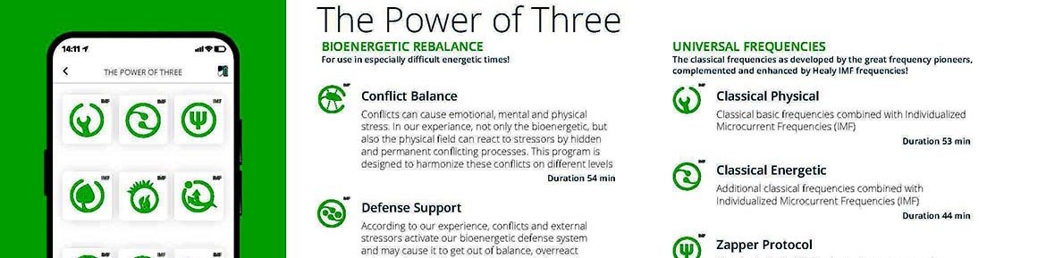 healy, power of three, edition, apps, frequencies, rebalance, Ayurveda